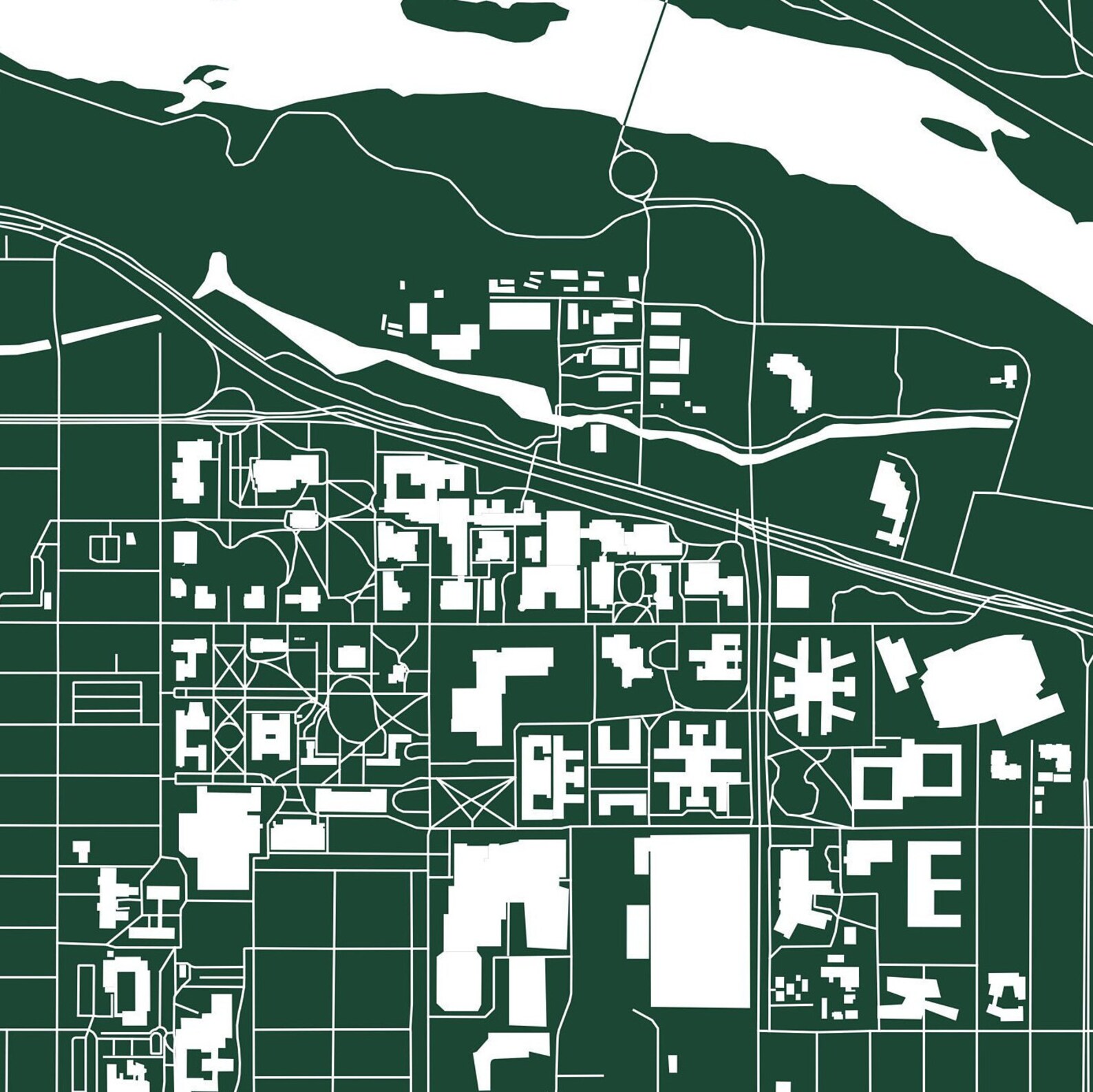 Eugene Oregon Printable Map University of Oregon Campus Map | Etsy