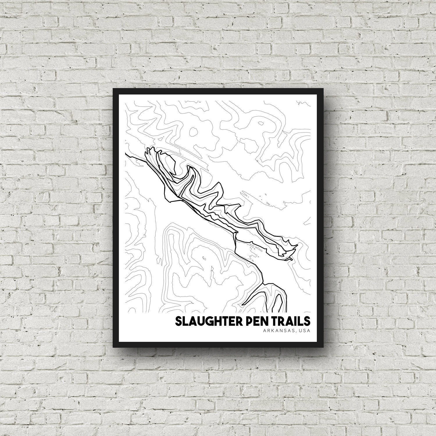 Slaughter Pen Trails Topographic Map Printable Mountain | Etsy