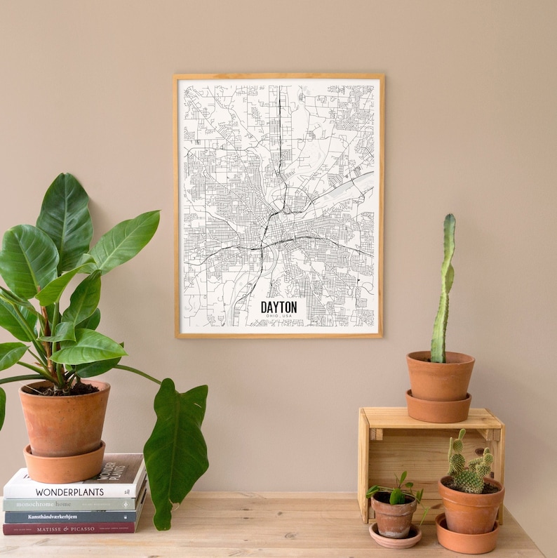 Dayton Map Dayton Ohio Printable Map Dayton OH Map - Etsy