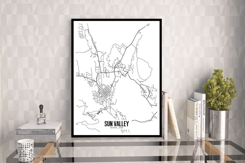 Sun Valley Idaho Printable Map City Map Art Sun Valley Wall | Etsy