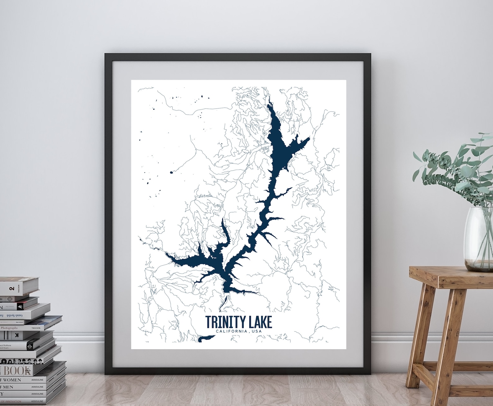 Trinity Lake Printable Map Trinity Lake California Wall Art - Etsy
