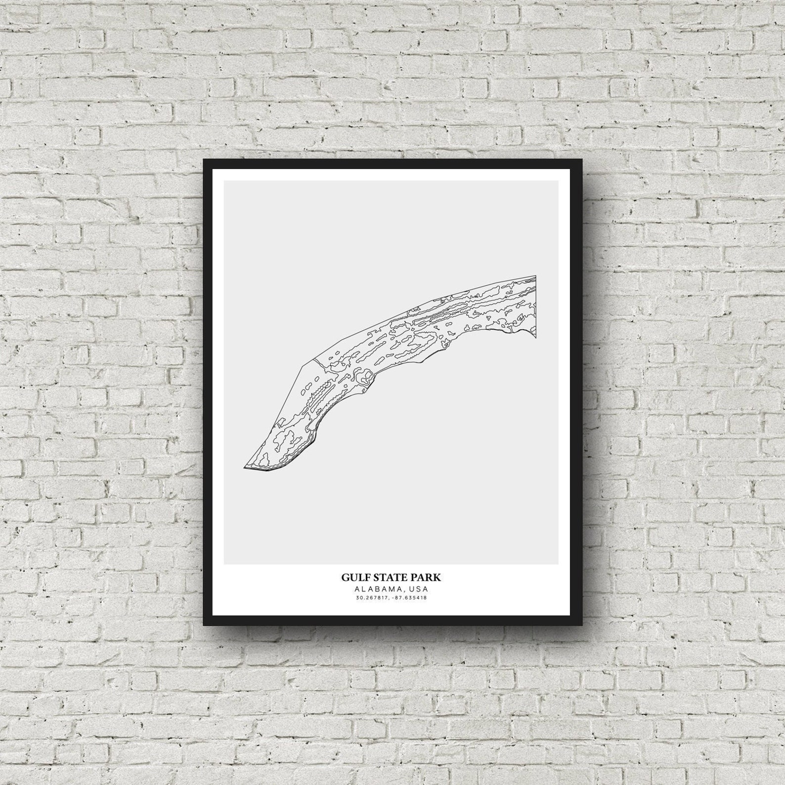 Gulf State Park Printable Topographic Map Gulf State Park - Etsy