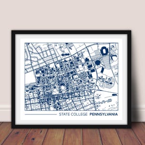 State College, Pennsylvania Street Map, Penn State University Printable ...