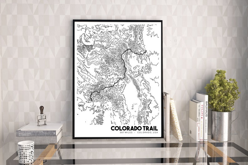 Colorado Trail Printable Hiking Map Colorado Topographic Map - Etsy