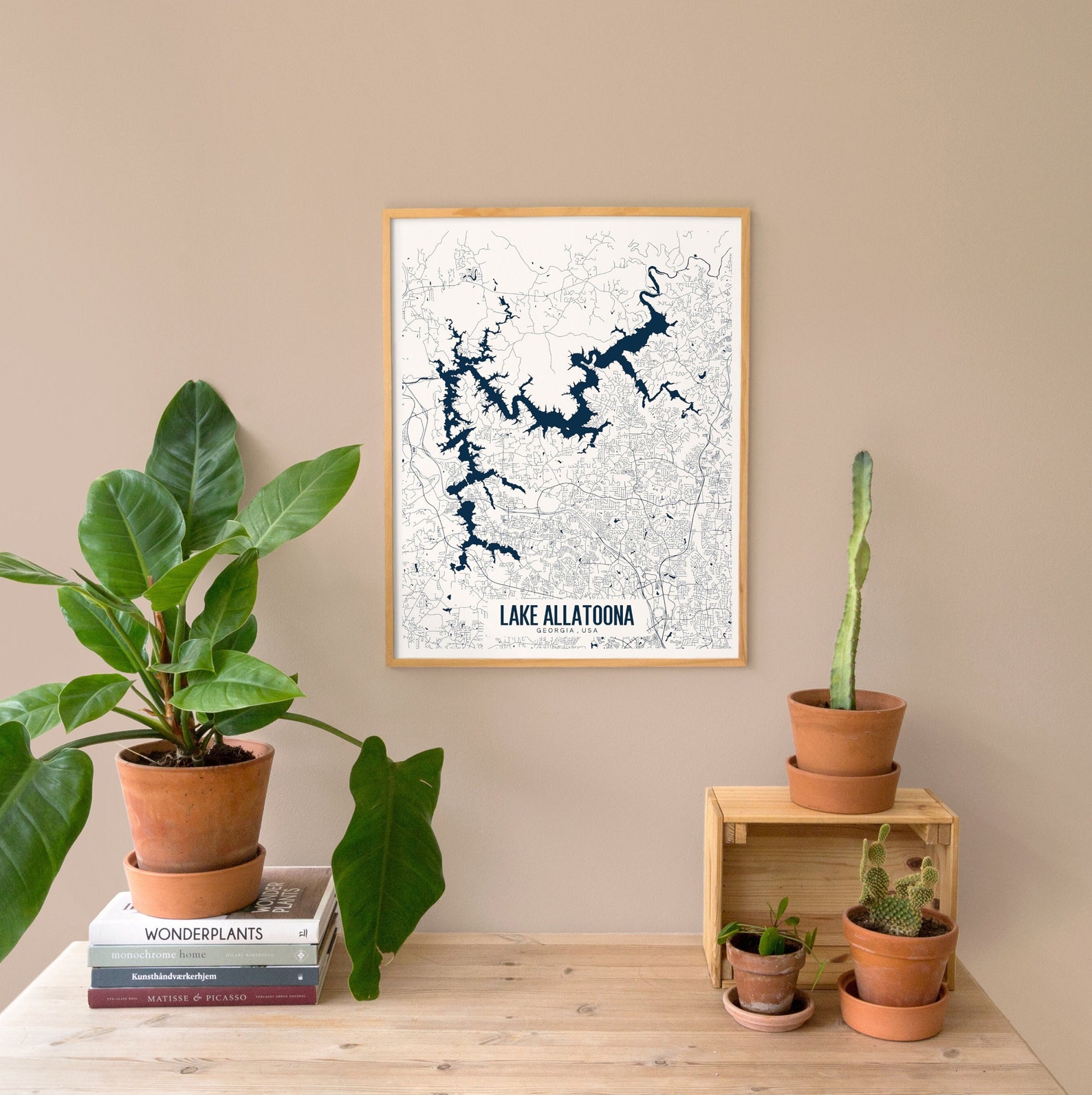 Lake Allatoona Georgia Printable Map Lake Allatoona Map Art - Etsy
