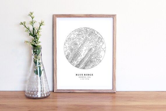Blue Ridge Georgia Map Printable Printable Map for Office - Etsy
