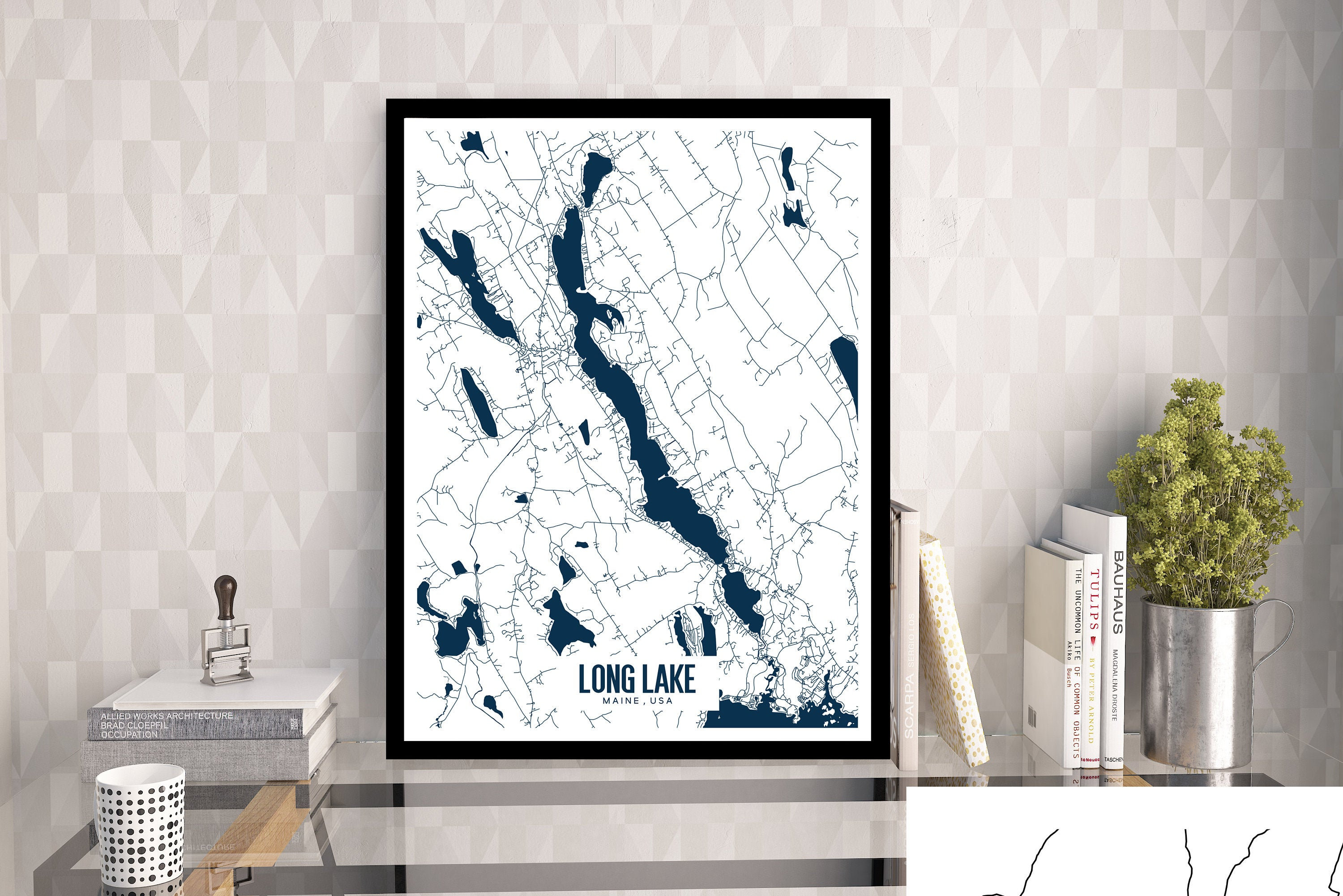 Long Lake Lake Map Long Lake Maine Print Long Lake Naples - Etsy