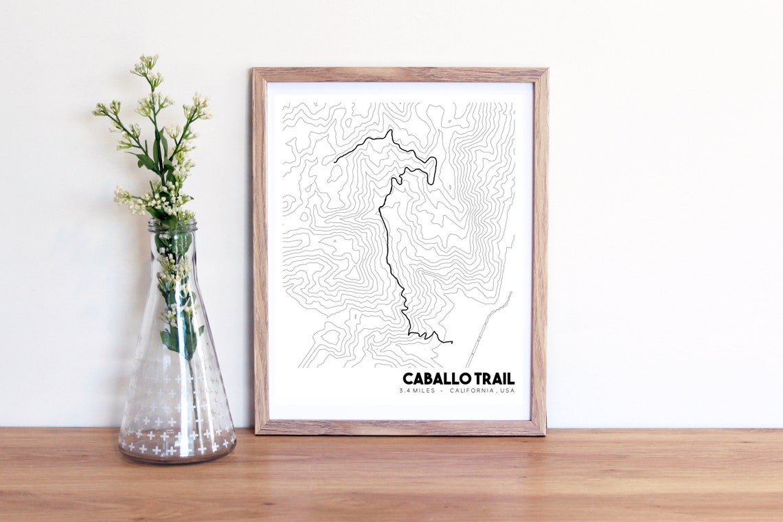Caballo Trail Topographic Map Printable Mountain Biking Map - Etsy