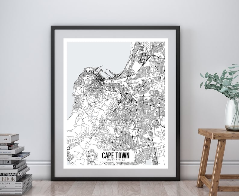Cape Town Map Print Cape Town South Africa Map Poster Map - Etsy