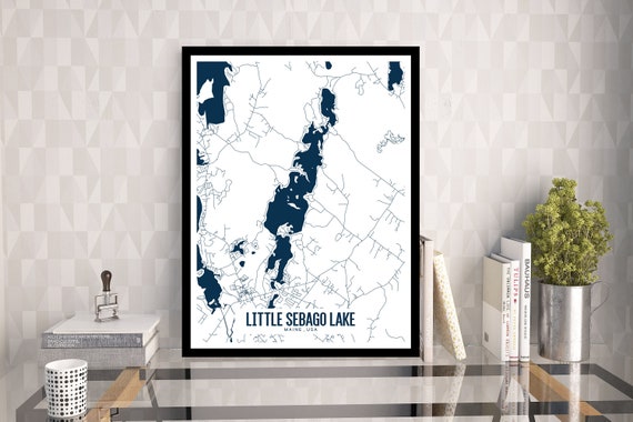 Little Sebago Lake Printable Map Little Sebago Lake Maine - Etsy