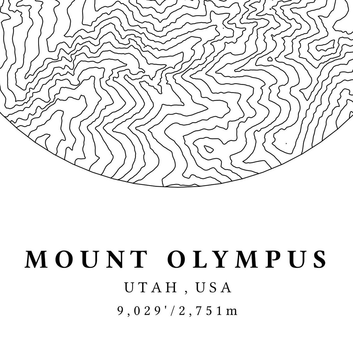 Mount Olympus Topographic Map Mount Olympus Map Salt Lake - Etsy