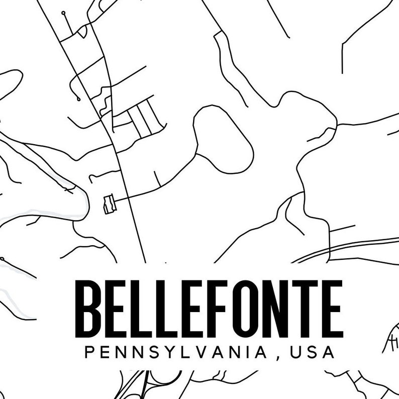 Bellefonte Pennsylvania Map Printable Printable Map for - Etsy