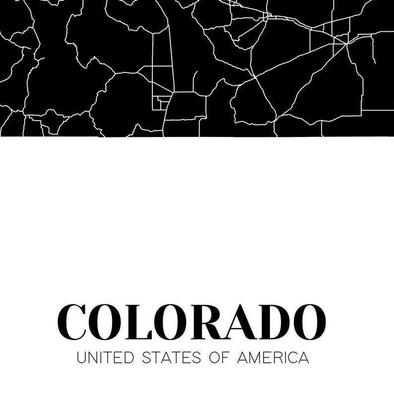 Map of Colorado Printable Colorado Map Print Printable CO - Etsy