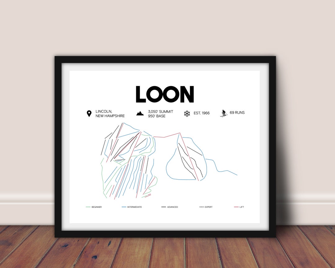 Loon Mountain Printable Ski Resort Map Ski Map - Etsy