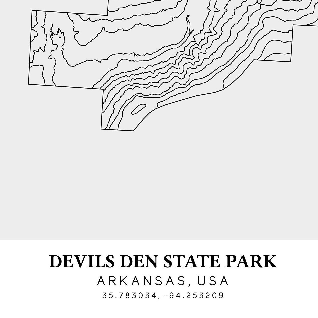 Devil's Den State Park Printable Topographic Map Devils - Etsy