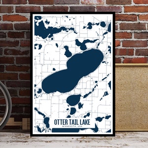 Otter Tail Lake Printable Map Otter Tail Lake MN Wall Art - Etsy