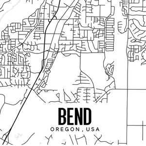 Bend Oregon Printable Map Bend Oregon Map Print Oregon Wall - Etsy