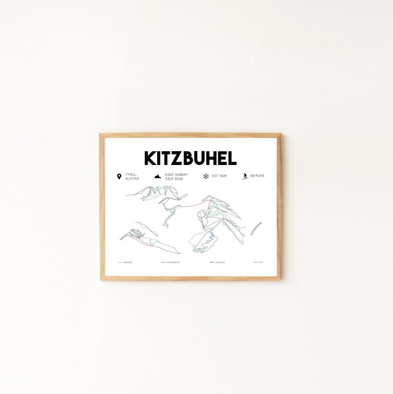 Kitzbuhel Printable Ski Map Ski Map 16x20 - Etsy