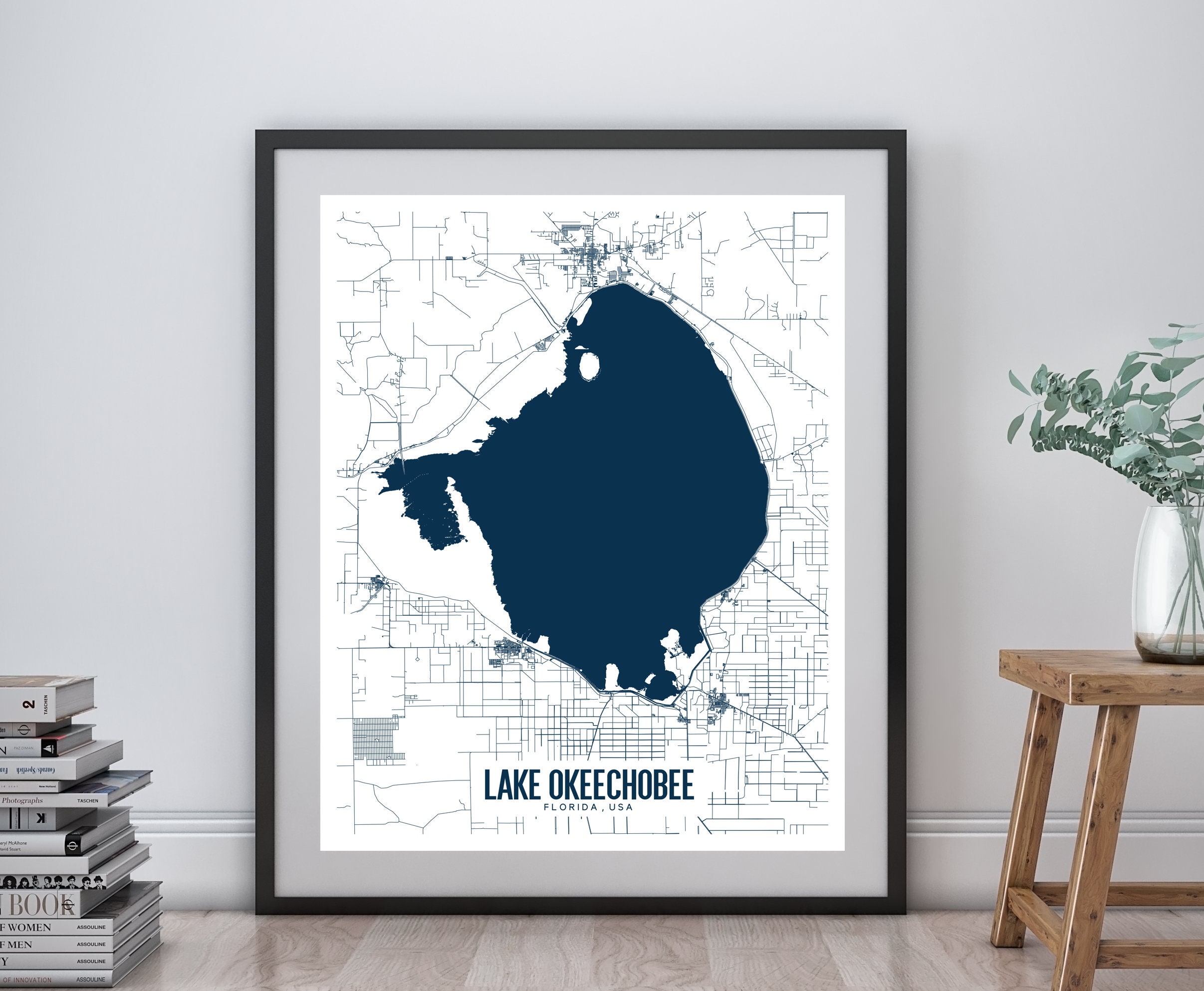 Lake Okeechobee Printable Map Lake Okeechobee Map Lake - Etsy Denmark