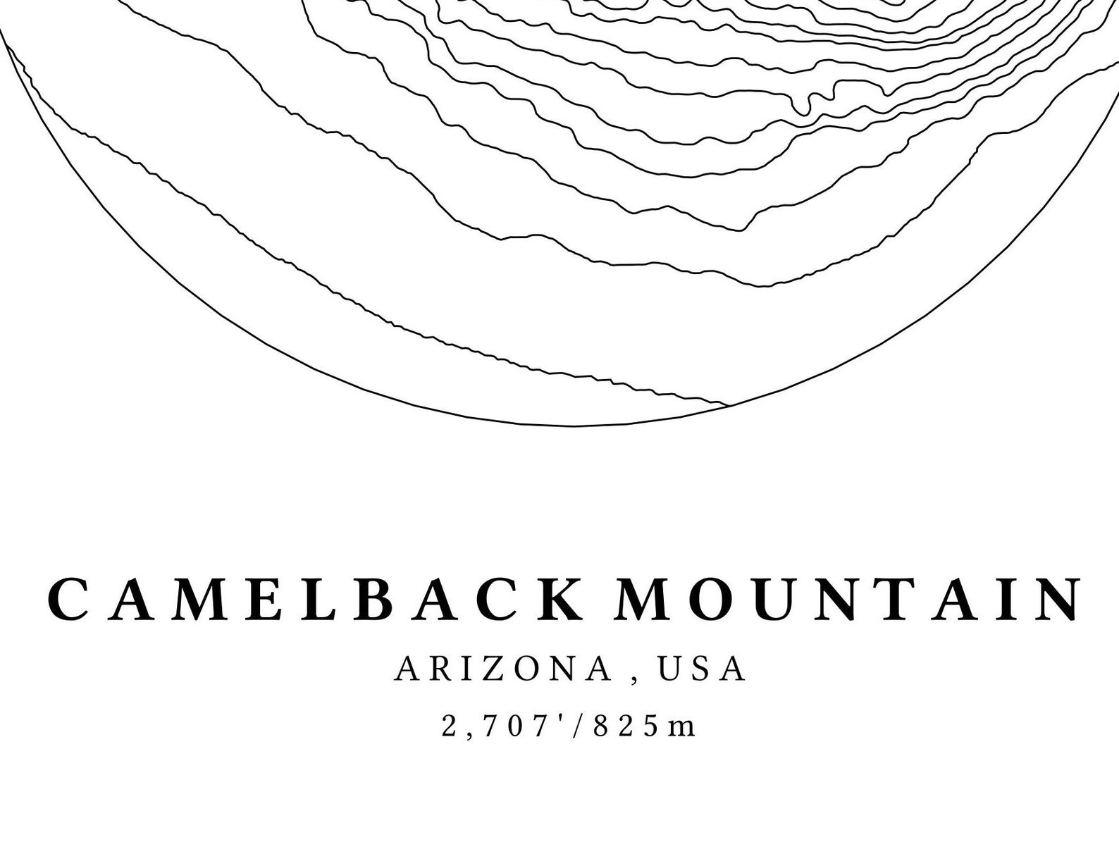 Camelback Mountain Topographic Map Camelback Mountain - Etsy