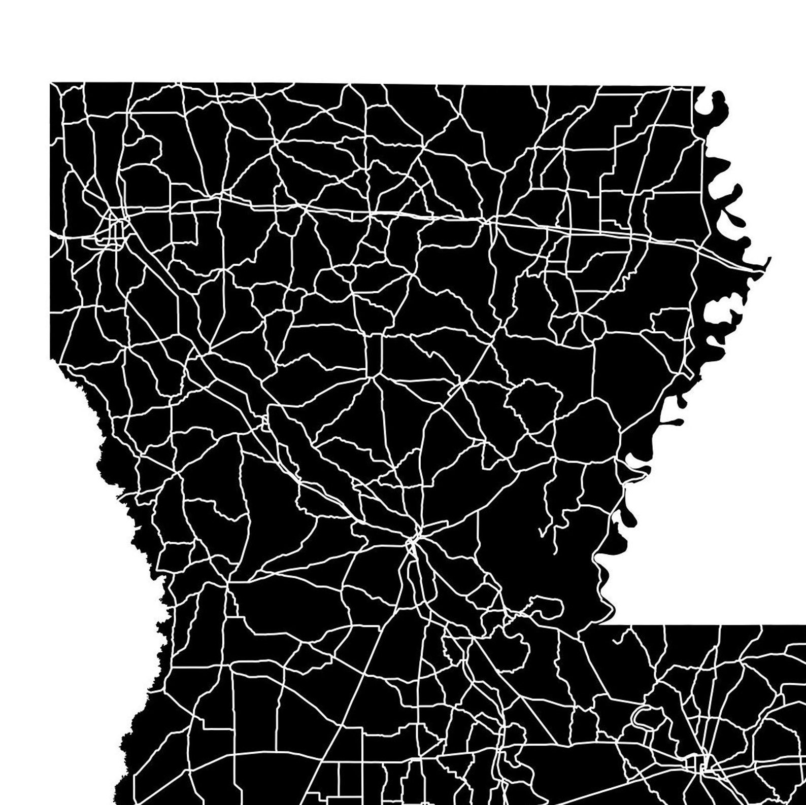 Map of Louisiana Printable Louisiana Map Printable LA Map - Etsy