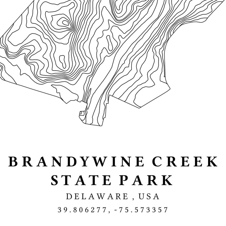 Brandywine Creek State Park Printable Topographic Map | Etsy