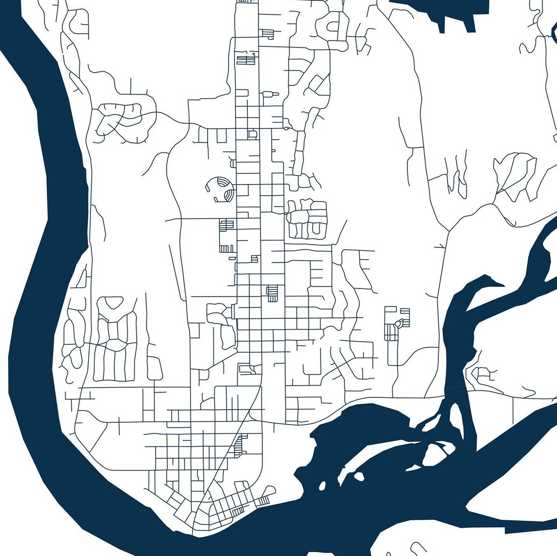 Siuslaw Bay Oregon Printable Map Siuslaw River Map Florence | Etsy