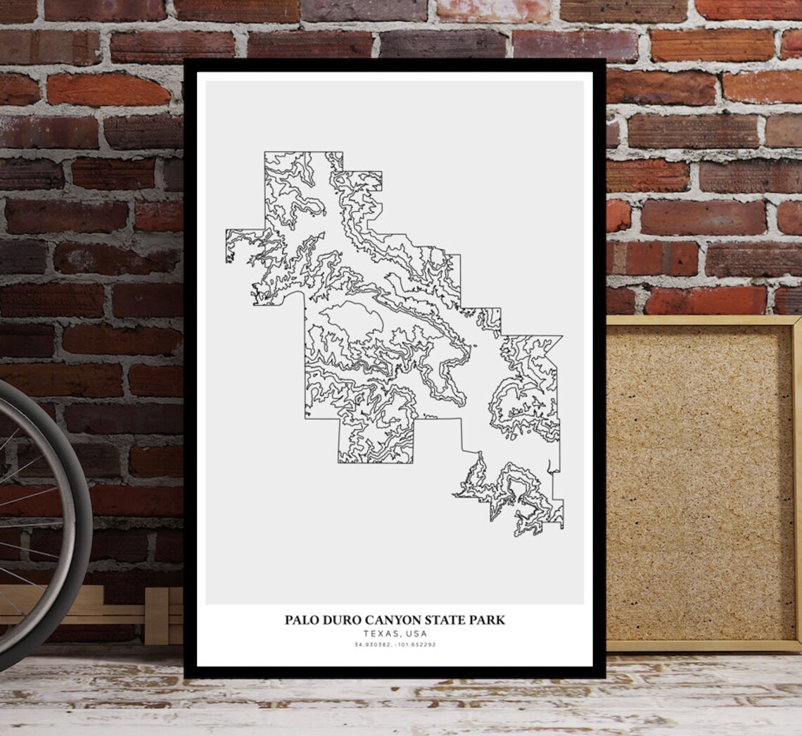 Palo Duro Canyon State Park Printable Topographic Map Palo | Etsy