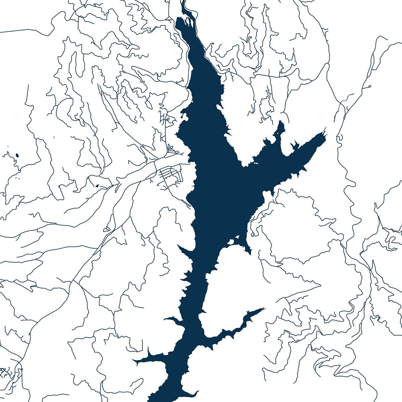 Trinity Lake Printable Map Trinity Lake California Wall Art - Etsy