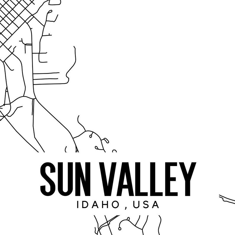 Sun Valley Idaho Printable Map City Map Art Sun Valley Wall | Etsy