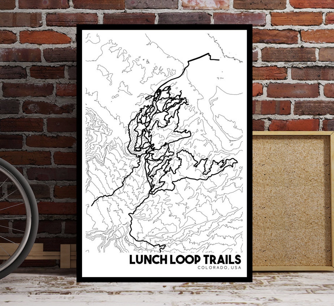 Lunch Loop Trails Colorado Topographic Map Printable Mountain | Etsy
