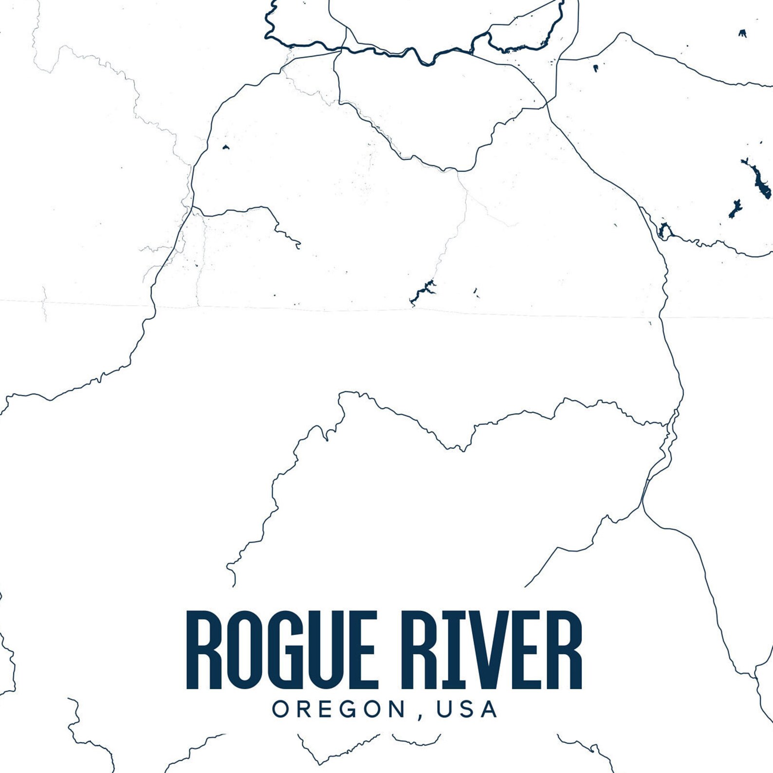 Rogue River Oregon Printable Map Rogue River Map Crater Lake - Etsy