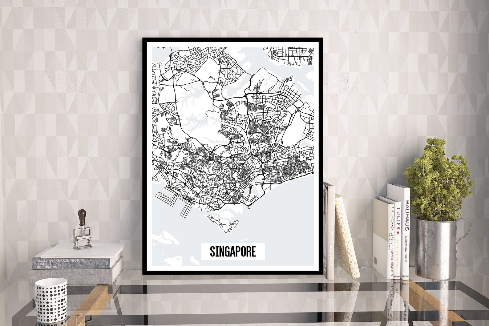 Singapore Printable Map Singapore City Map Art Asia Map - Etsy