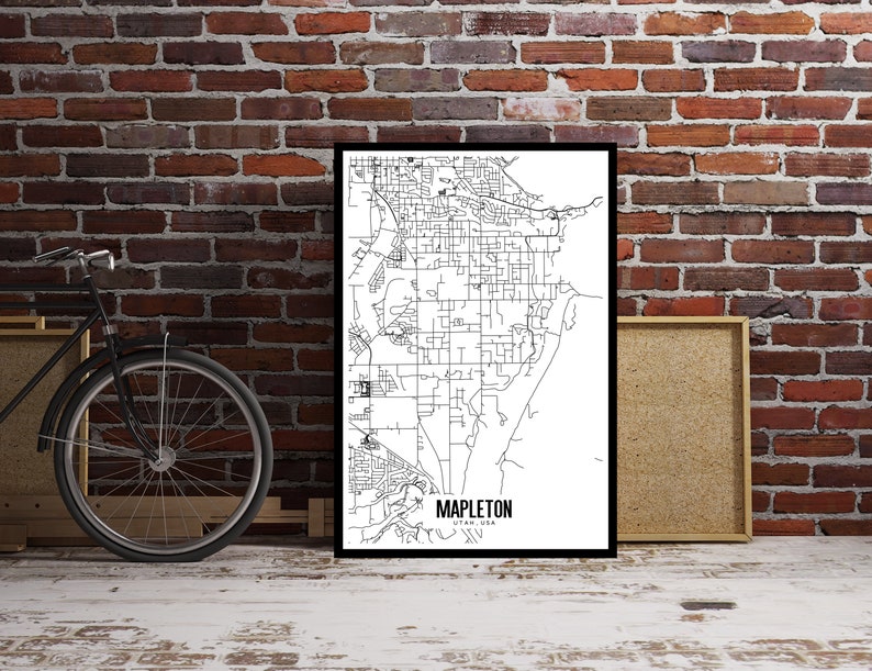 Mapleton Utah Printable Map Mapleton Map Art Mapleton UT - Etsy