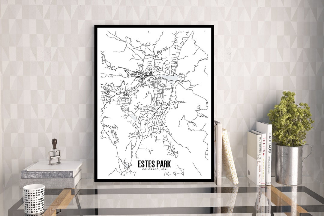 Estes Park Colorado Map Printable, Estes Park Map Art, Colorado Map Art ...