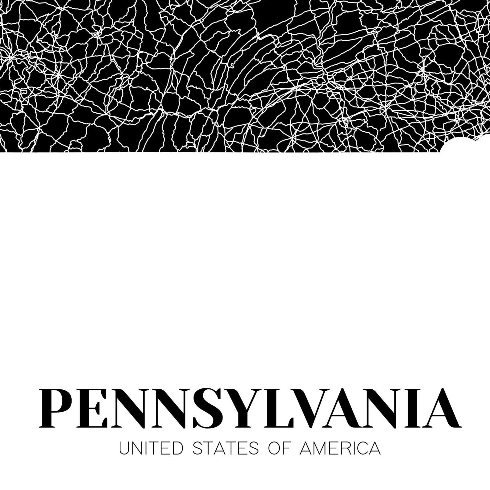 Map of Pennsylvania Printable Pennsylvania Map Printable PA - Etsy