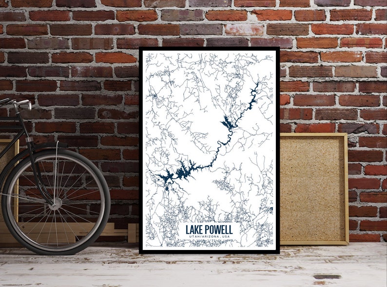 Lake Powell Printable Map Lake Powell Map Lake Powell Print - Etsy