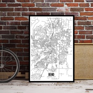Bend Oregon Printable Map Bend Oregon Map Print Oregon Wall - Etsy