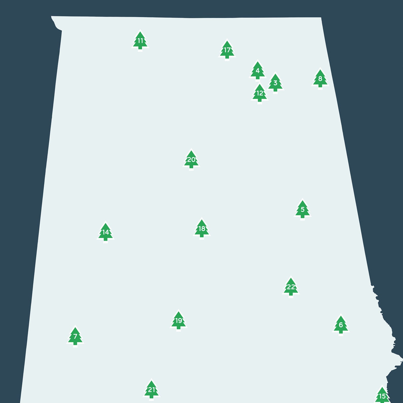Alabama State Parks Map Printable 16x20 Gift for | Etsy