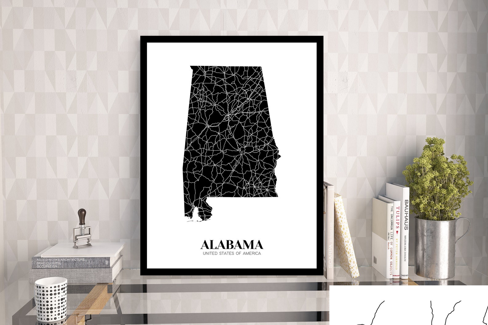Map of Alabama Printable Alabama Map Print Printable AL Map - Etsy