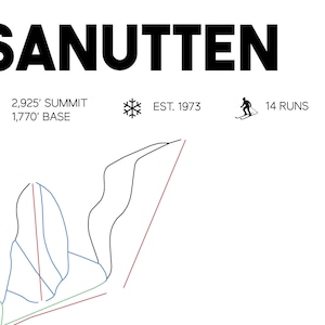 Massanutten Virginia Printable Ski Map 16x20, Massanutten Resort Map ...