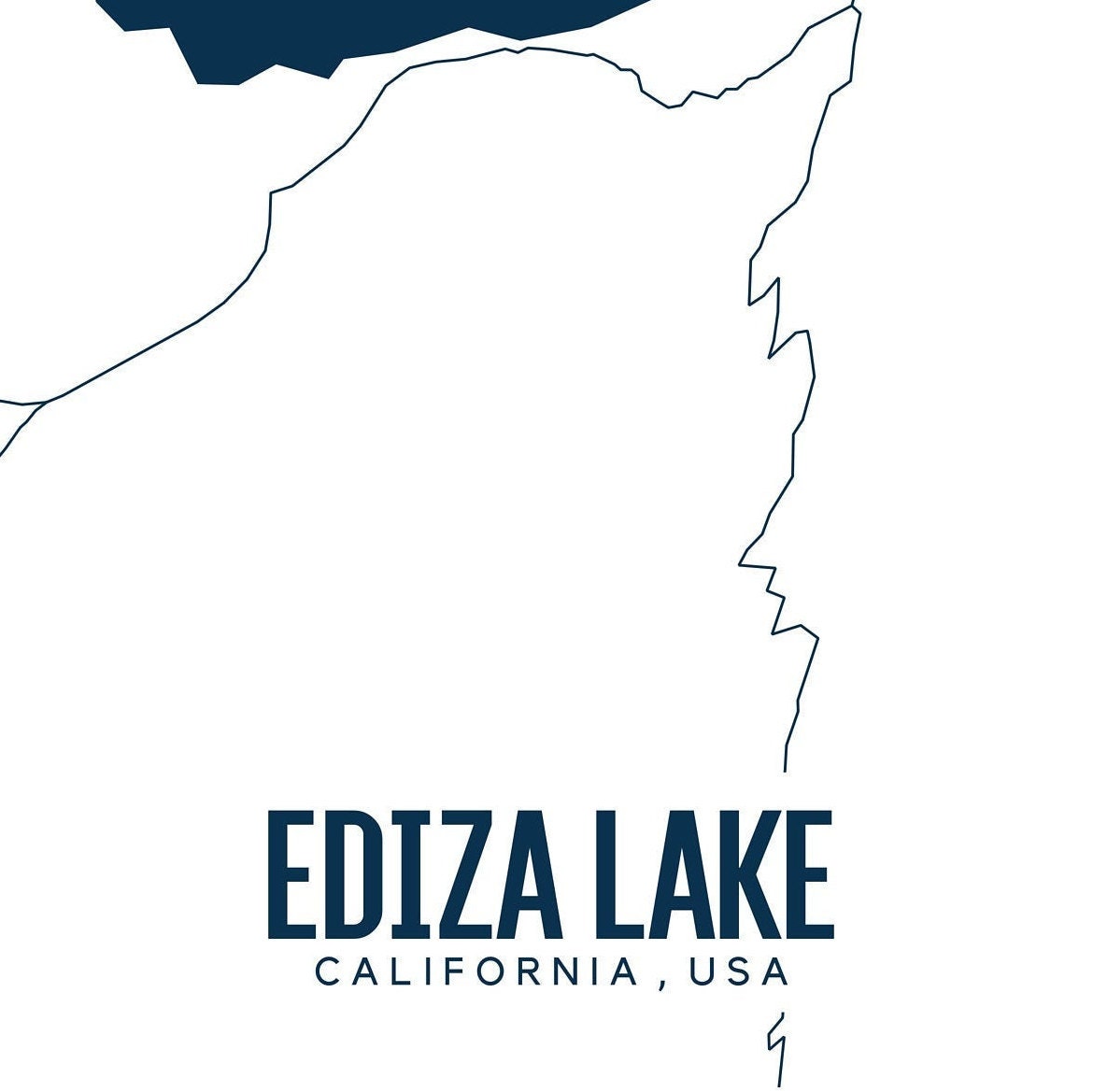 Ediza Lake Printable Map, Ediza Lake Wall Art, California Map Art ...