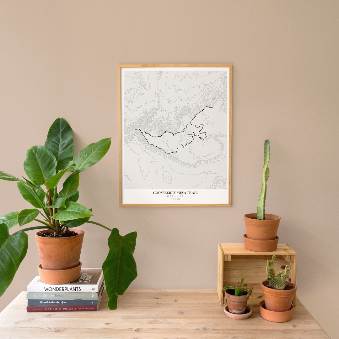 Gooseberry Mesa MTB Trail Topographic Map, Printable Mountain Biking ...