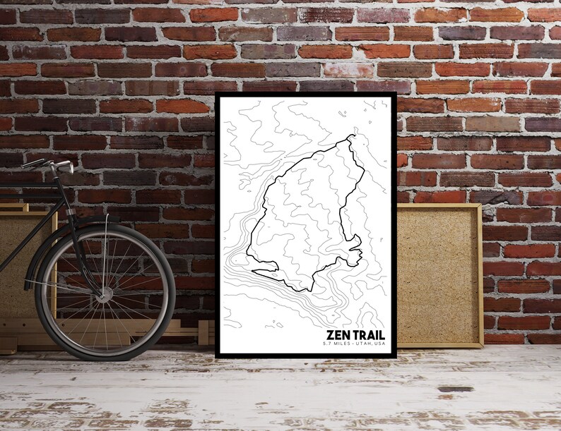 Zen Trail Utah Topographic Map, Printable Mountain Biking Map, MTB ...