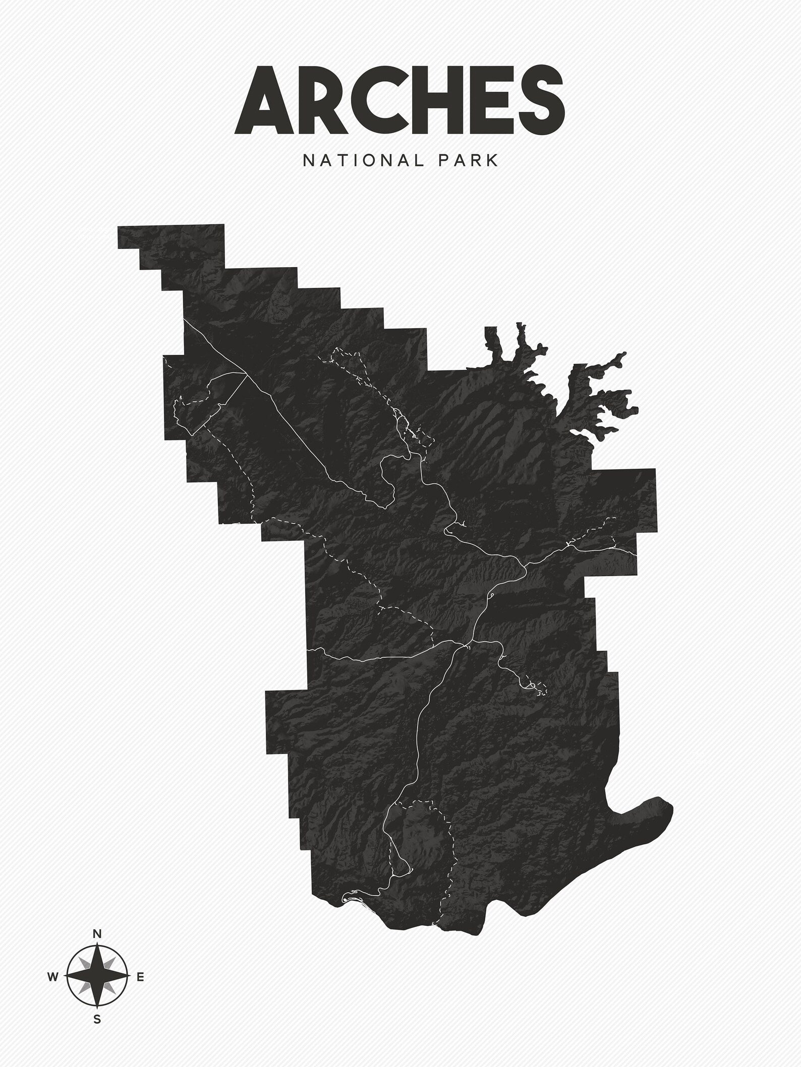 Arches National Park Map 18x24 Digital Download | Etsy