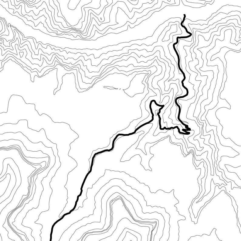 Bright Angel Trail Topographic Map, Printable Bright Angel Hiking Map ...