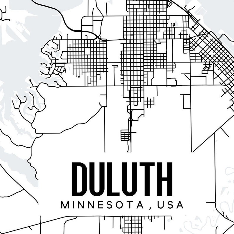 Duluth Minnesota Map Printable Printable Map for Office | Etsy