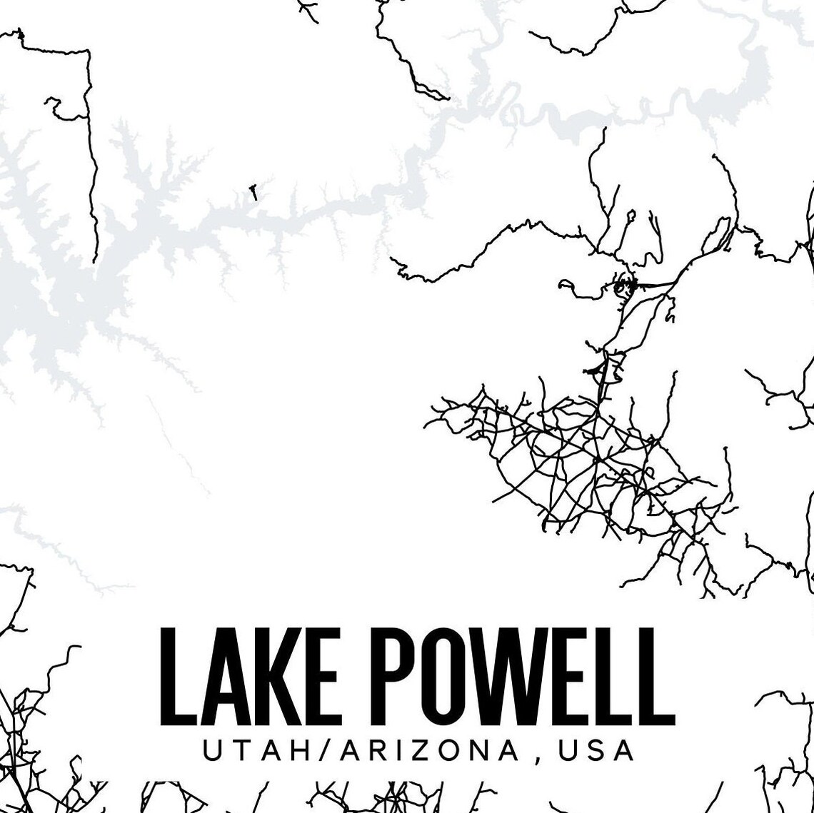 Lake Powell Printable Map Lake Powell Map Lake Powell Print - Etsy Canada