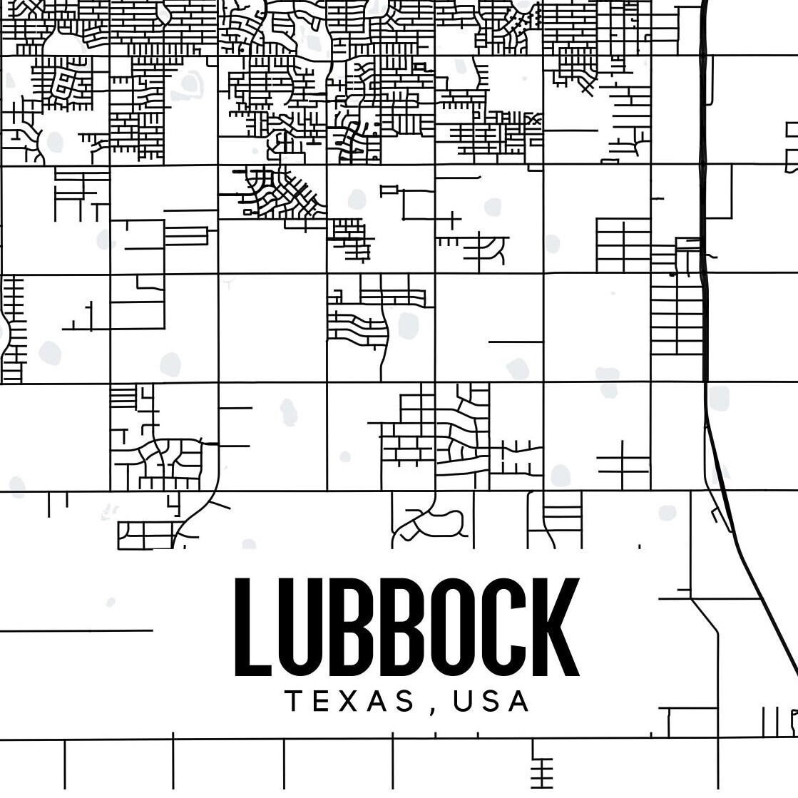 Mapa de Lubbock Mapa imprimible de Lubbock Texas Mapa de - Etsy España