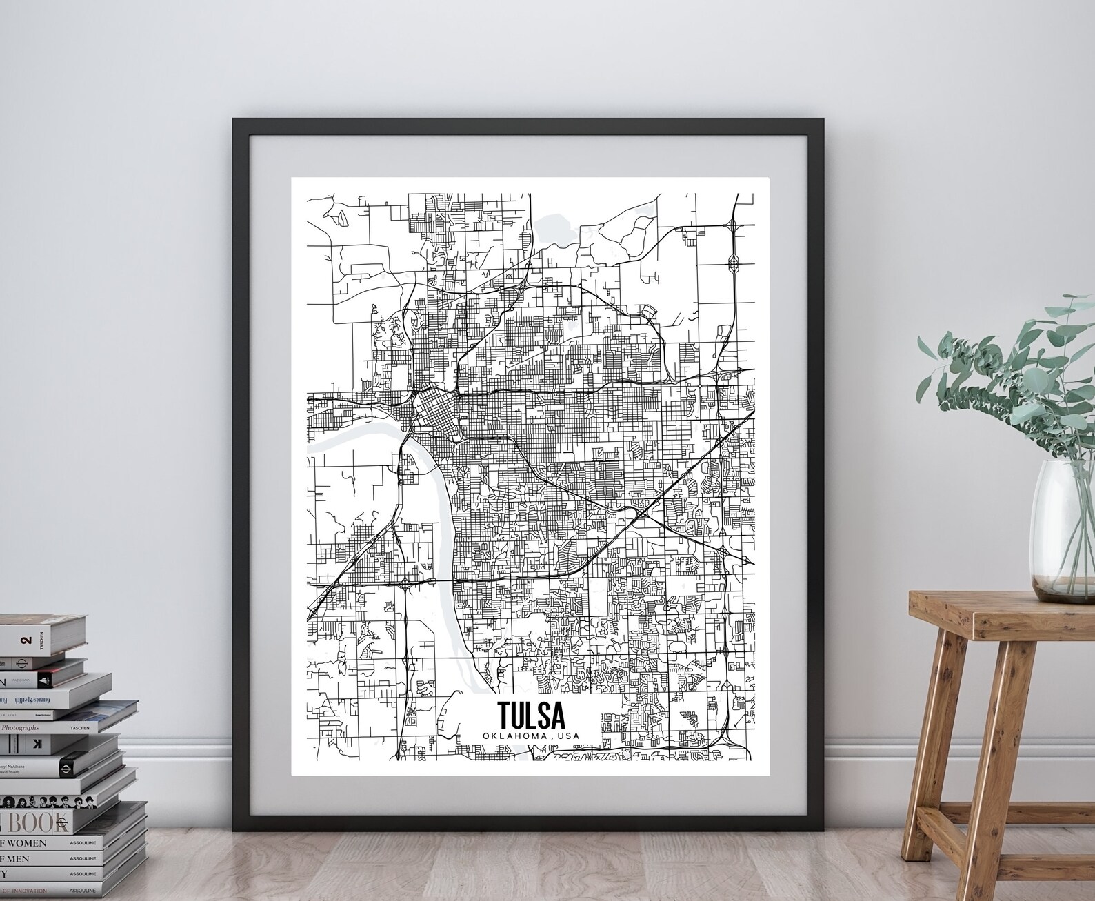 Tulsa Oklahoma Map Printable Tulsa Oklahoma Map Art Tulsa - Etsy